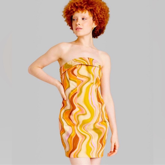 wild fable | Dresses | Wild Fable Twill Tube Pastel Multicolor Bodycon ...